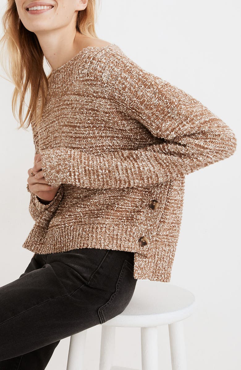 Madewell Boat Neck Side Button Sweater | Nordstromrack