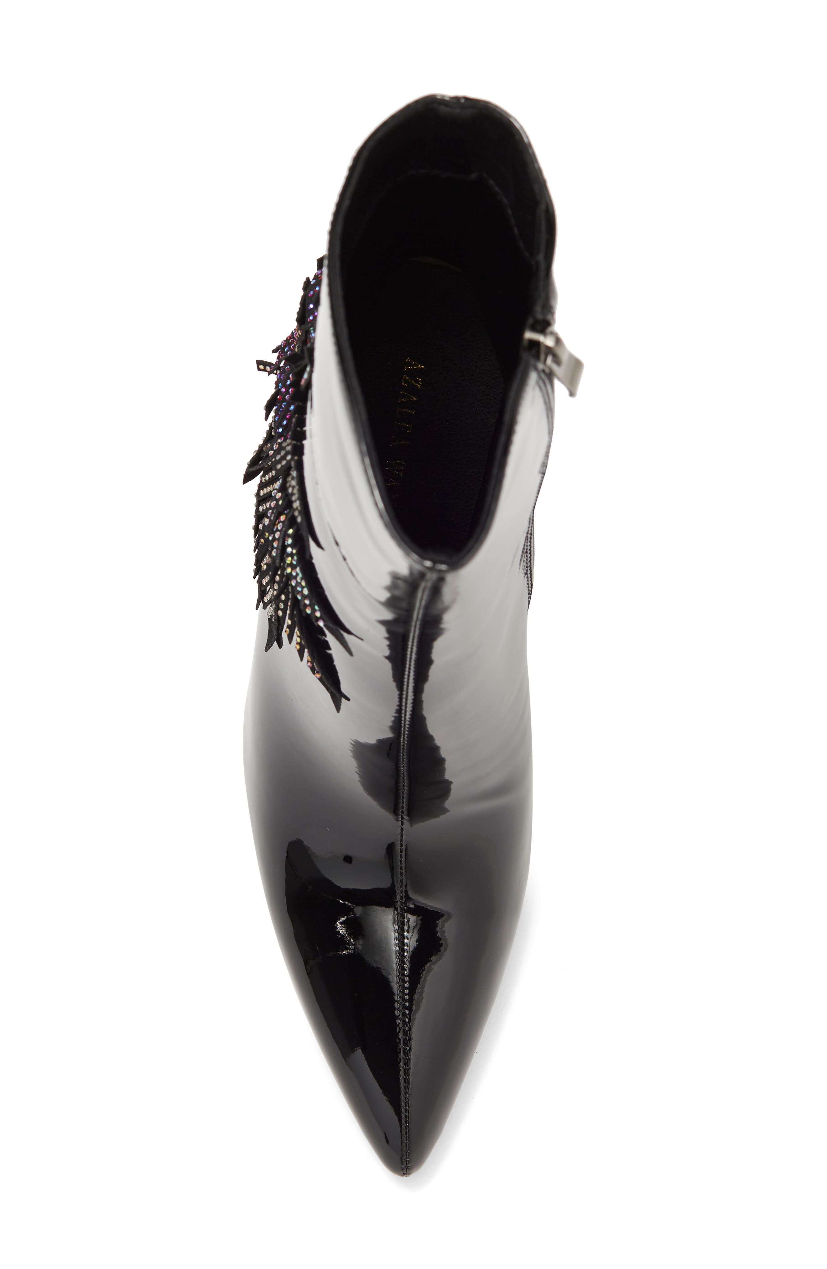 AZALEA WANG Helix Rhinestone Embellished Leaf Stiletto Bootie (Women ...