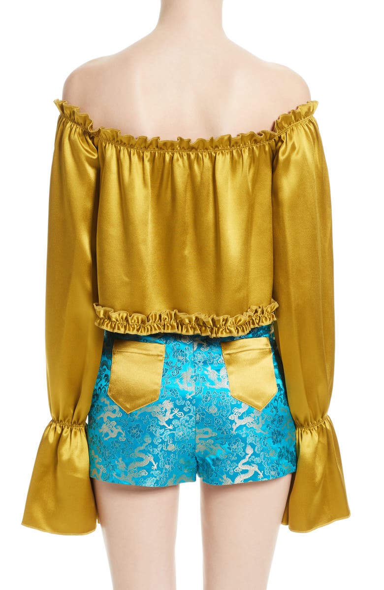 Eric Schlösberg Silk Charmeuse Off the Shoulder Top | Nordstrom