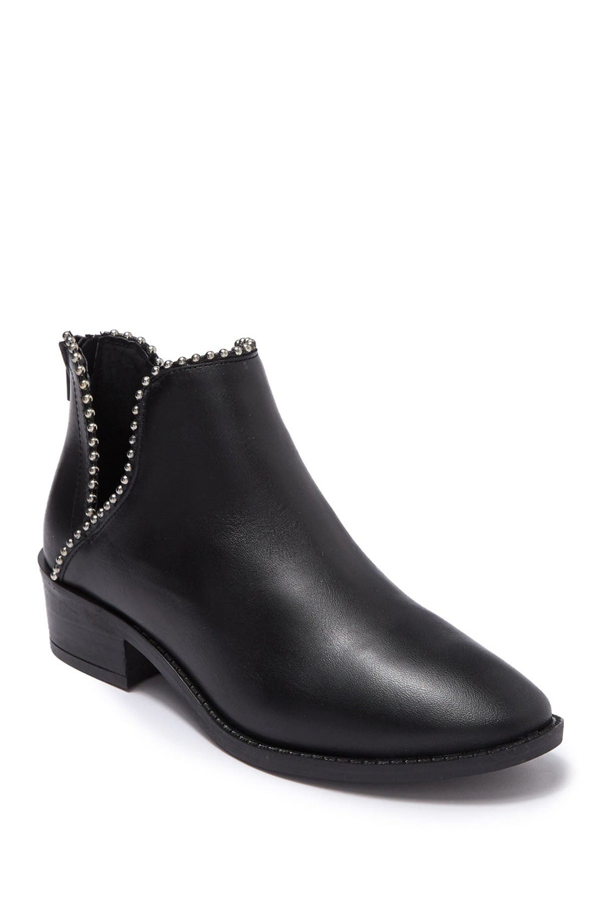 Steve Madden Laramie Leather Sphere Studded Cutout Ankle Boot ...