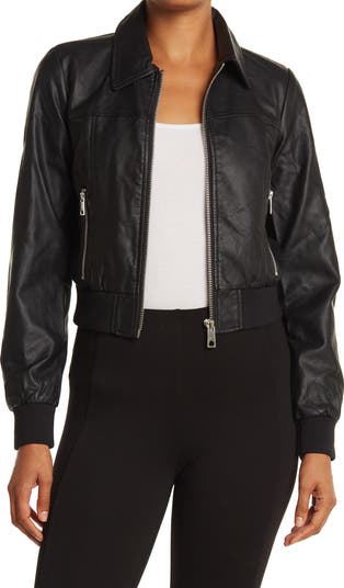 Sebby Faux Leather Crop Bomber Jacket | Nordstromrack