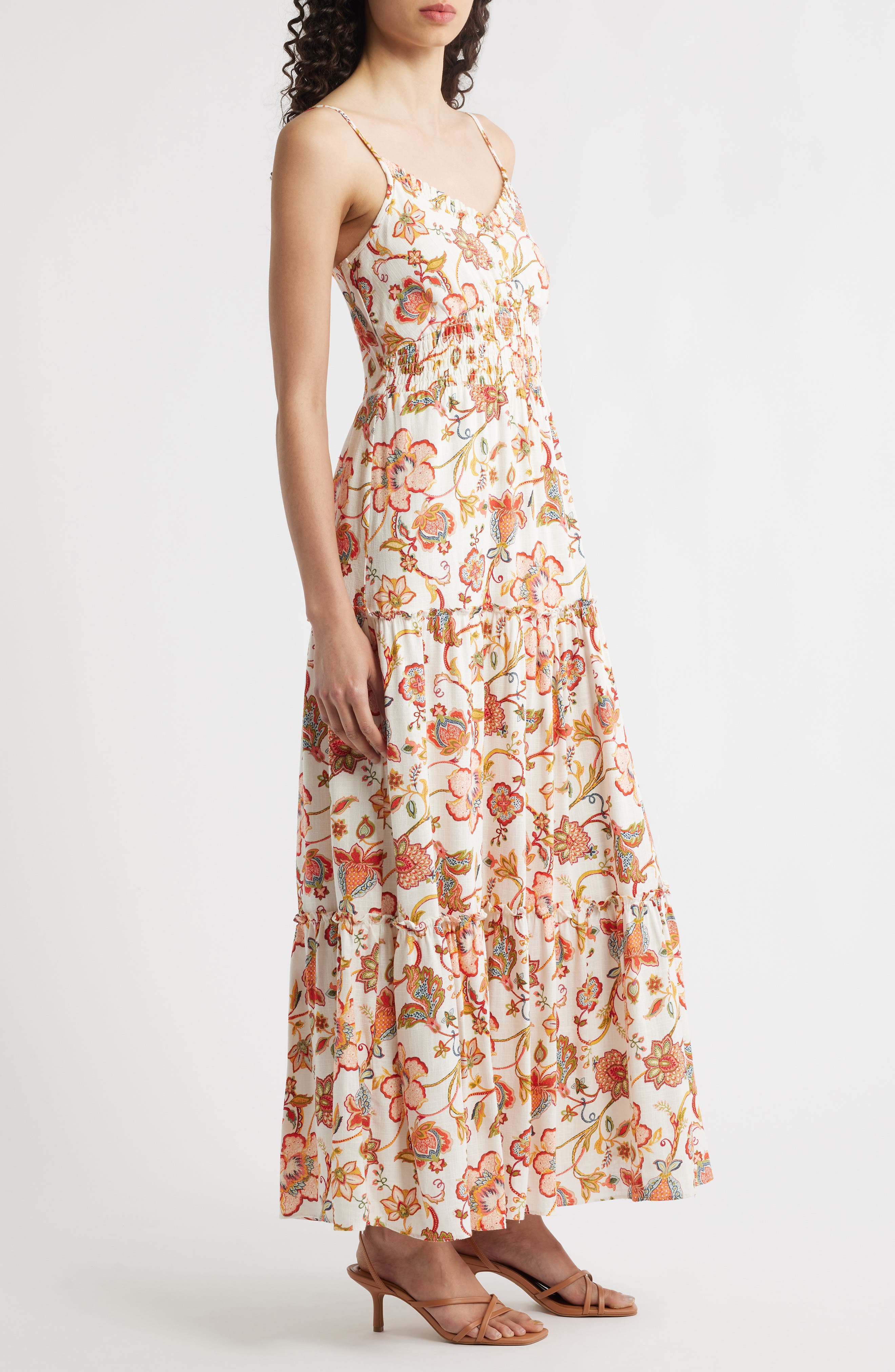 Halogen® Floral Smocked Maxi Sundress | Nordstromrack