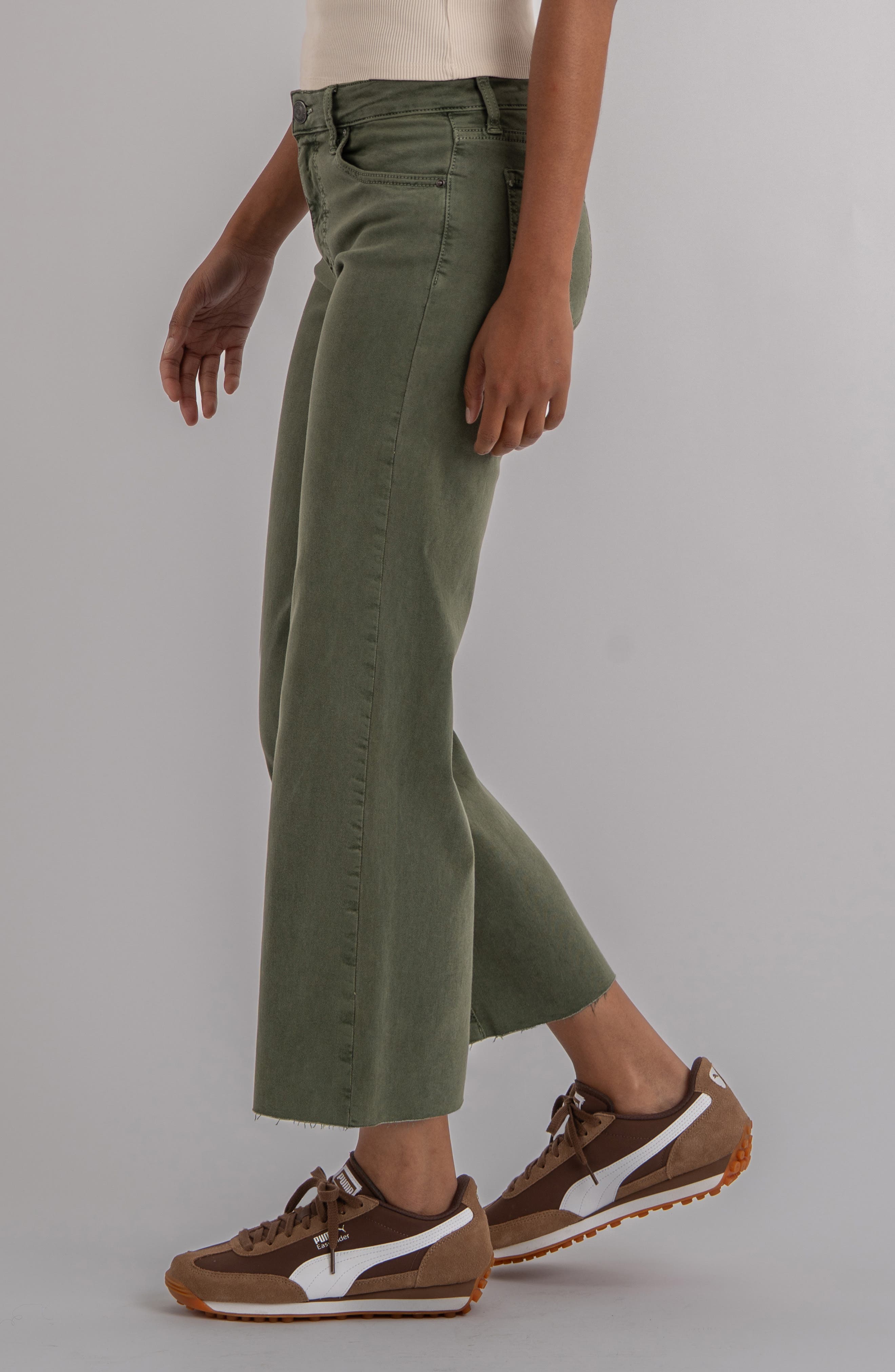 KUT from the Kloth Raw Hem High Waist Ankle Wide Leg Jeans | Nordstrom
