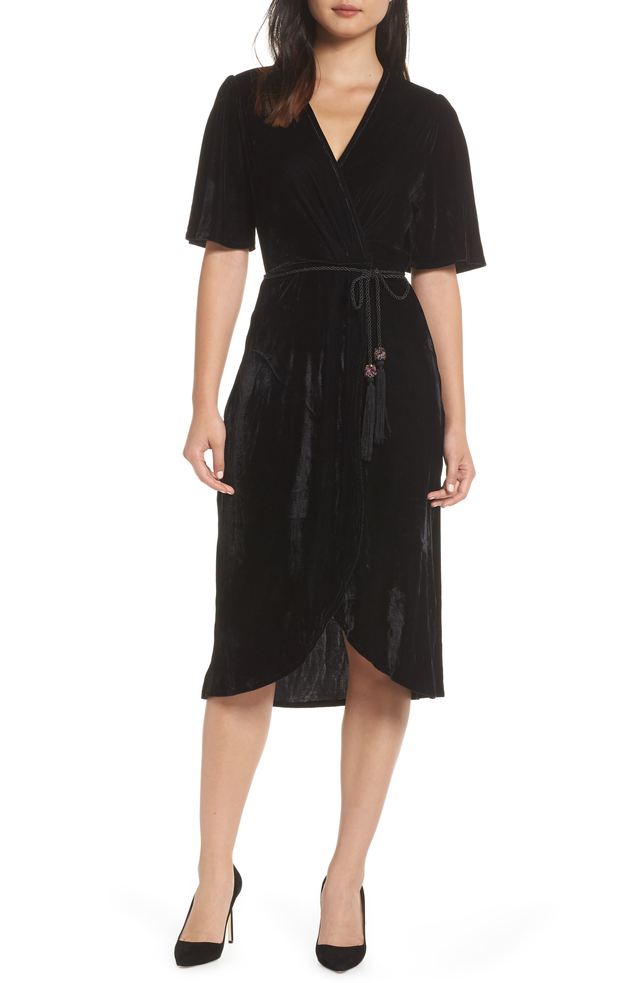 Velvet Faux Wrap Dress (Women) | Nordstromrack