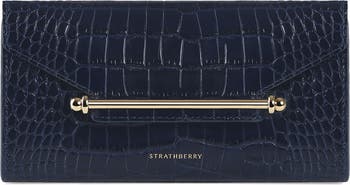 Strathberry Multrees Croc Embossed Leather Wallet on a Chain | Nordstrom