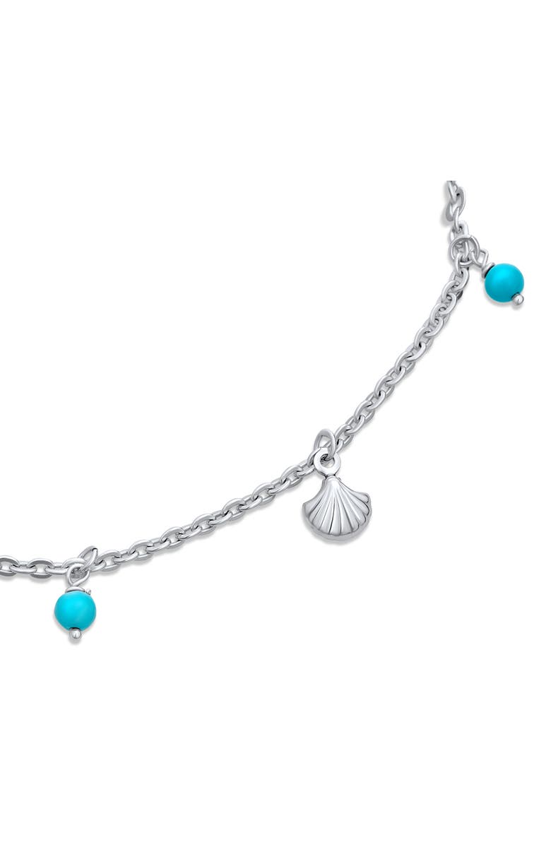 BLING JEWELRY Sterling Silver Aqua Turquoise Anklet Bracelet ...