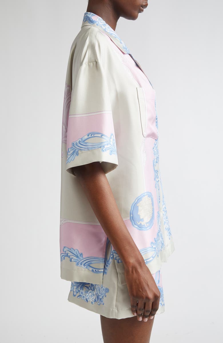 Versace Medusa Cameo Print Silk Camp Shirt | Nordstromrack
