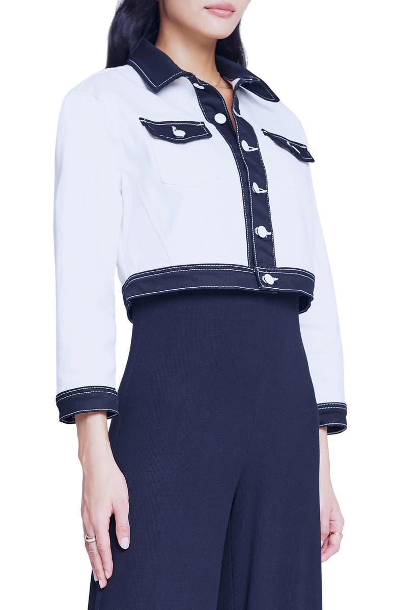 L'AGENCE Koda Colorblock Crop Jacket | Nordstromrack