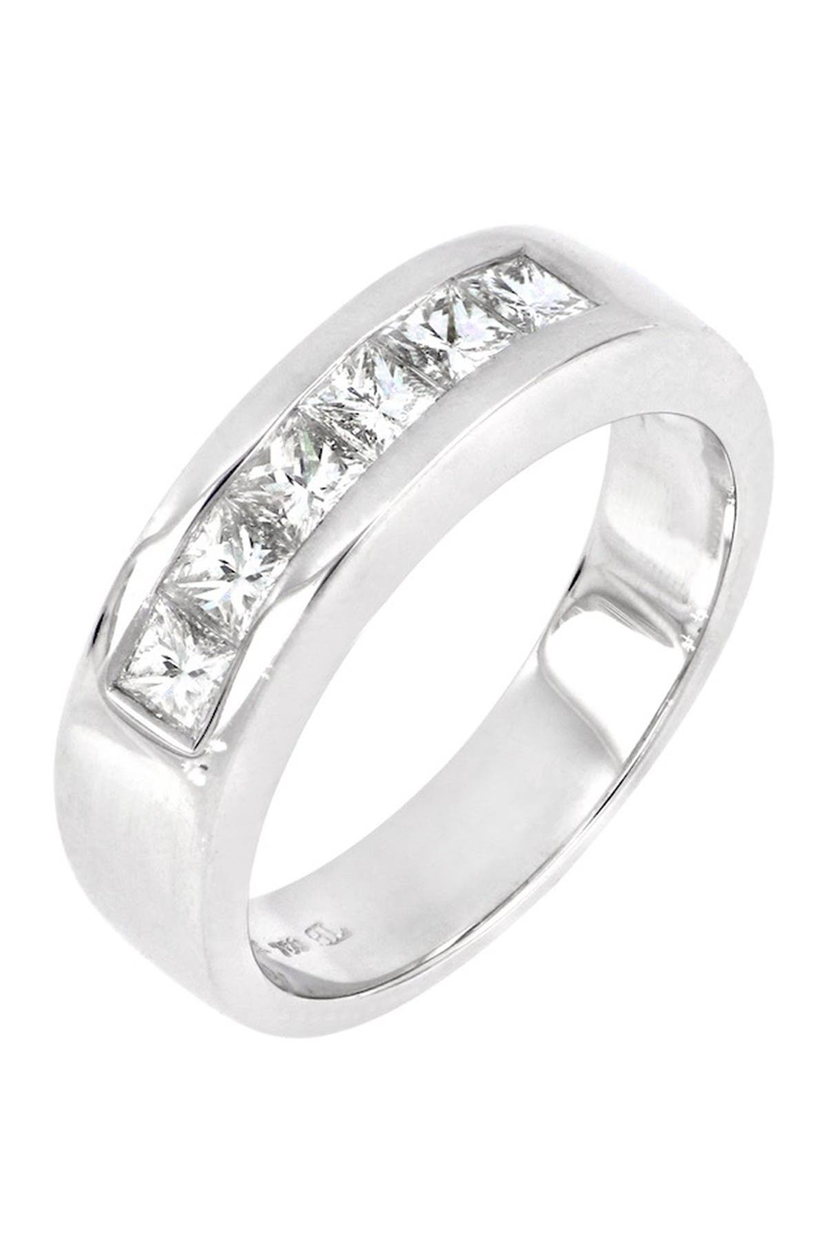 Bony Levy Katherine 18K White Gold Channel Set Princess Cut Diamond ...