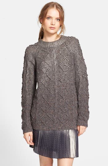 Tory Burch 'Shawn' Metallic Wool Blend Tunic | Nordstrom