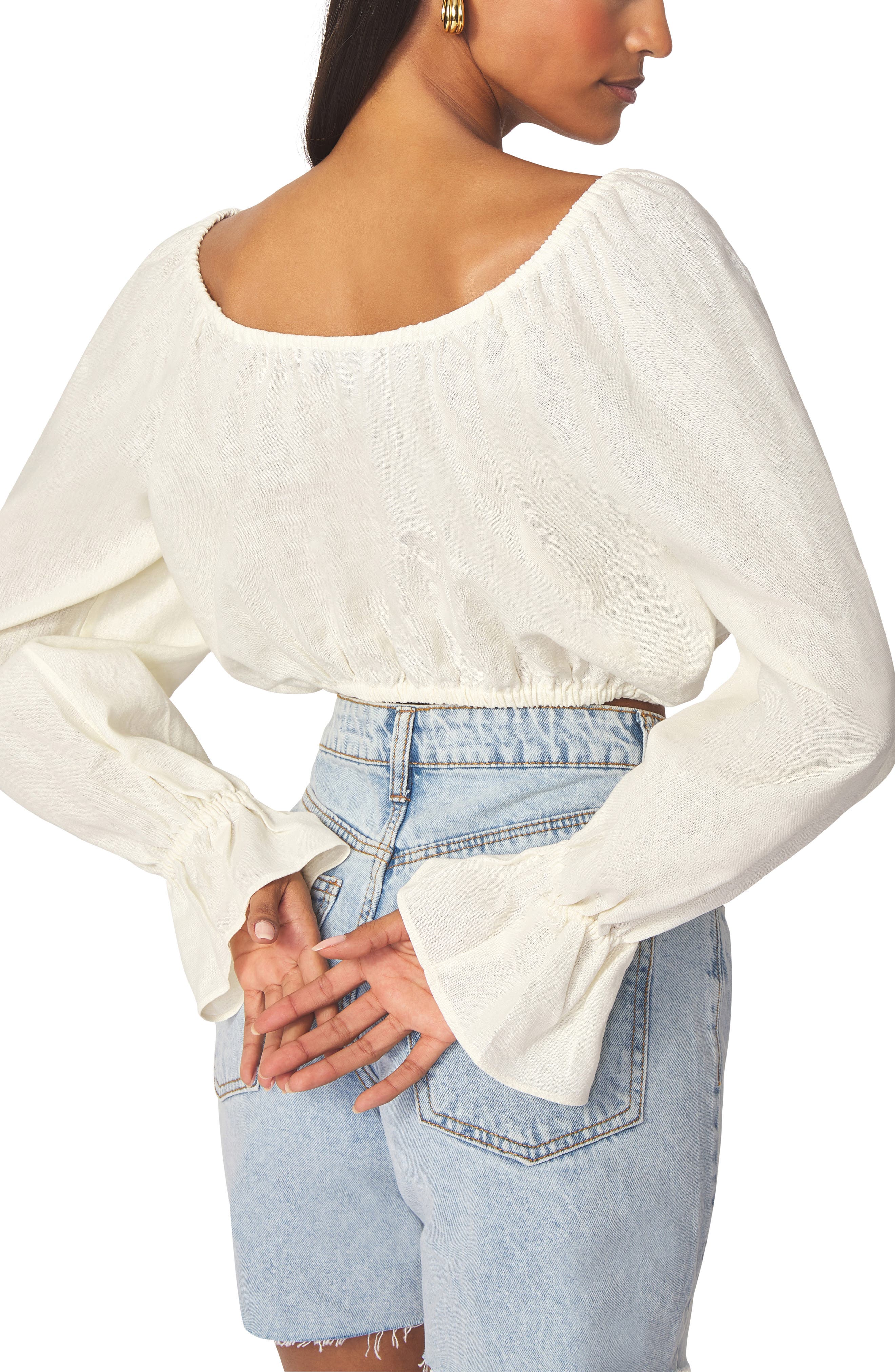WeWoreWhat On/Off Shoulder Tie Front Top | Nordstromrack