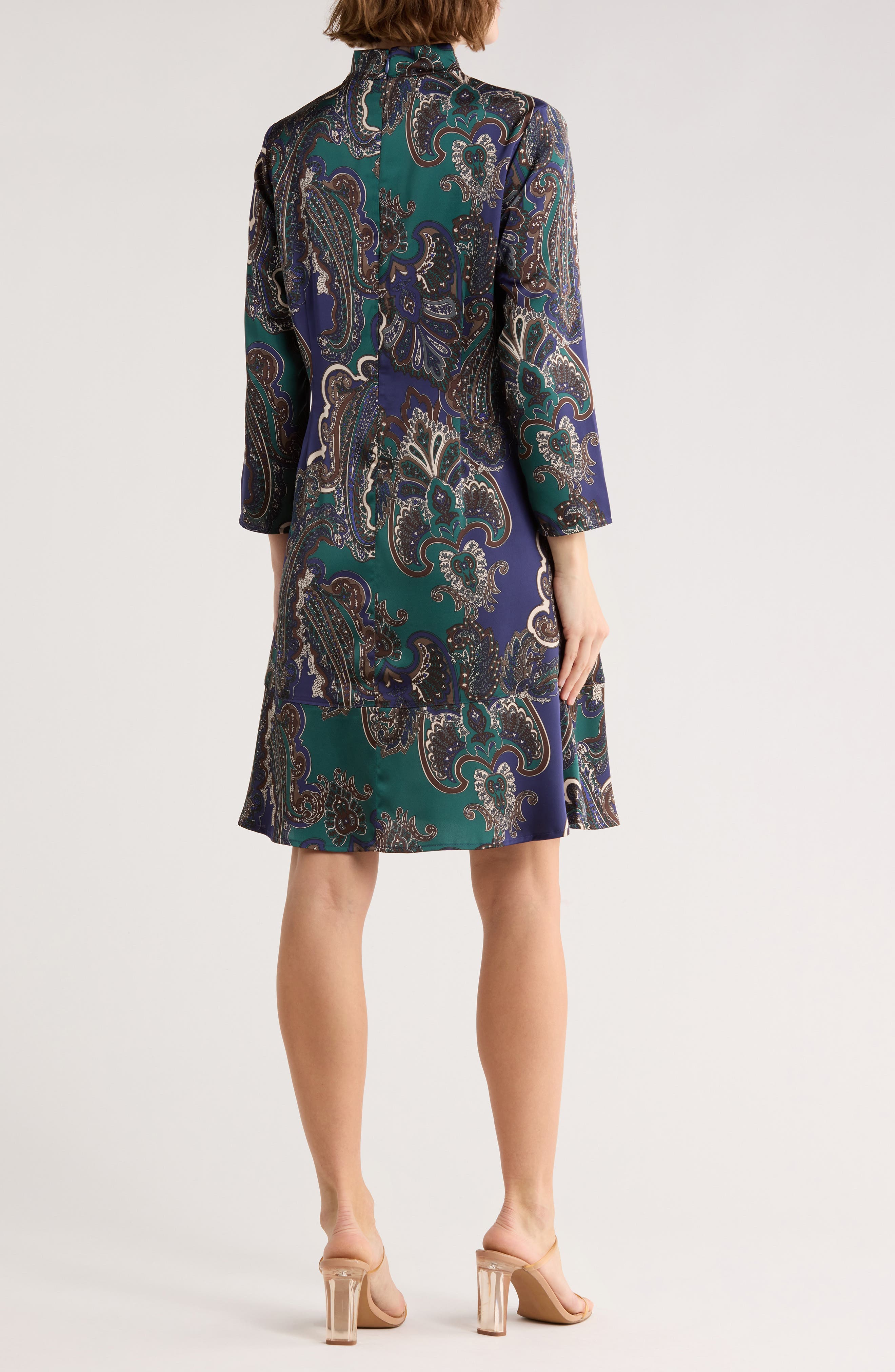 Ming Wang Paisley Print Crepe de Chine Dress | Nordstromrack
