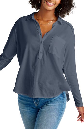 Splendid Paige Half Button Blouse | Nordstrom