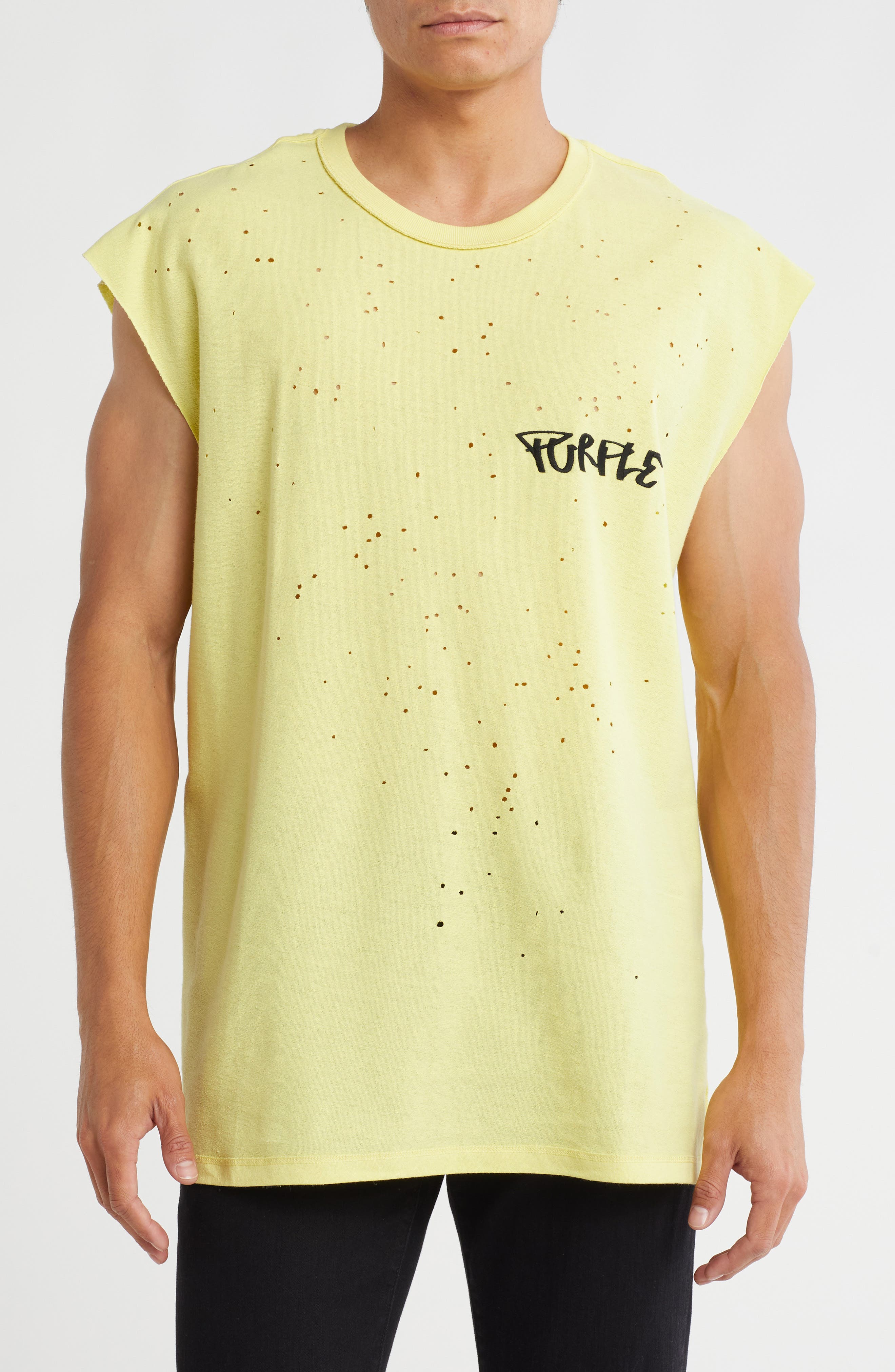 PURPLE BRAND Textured Jersey Graphic Muscle T-Shirt | Nordstromrack
