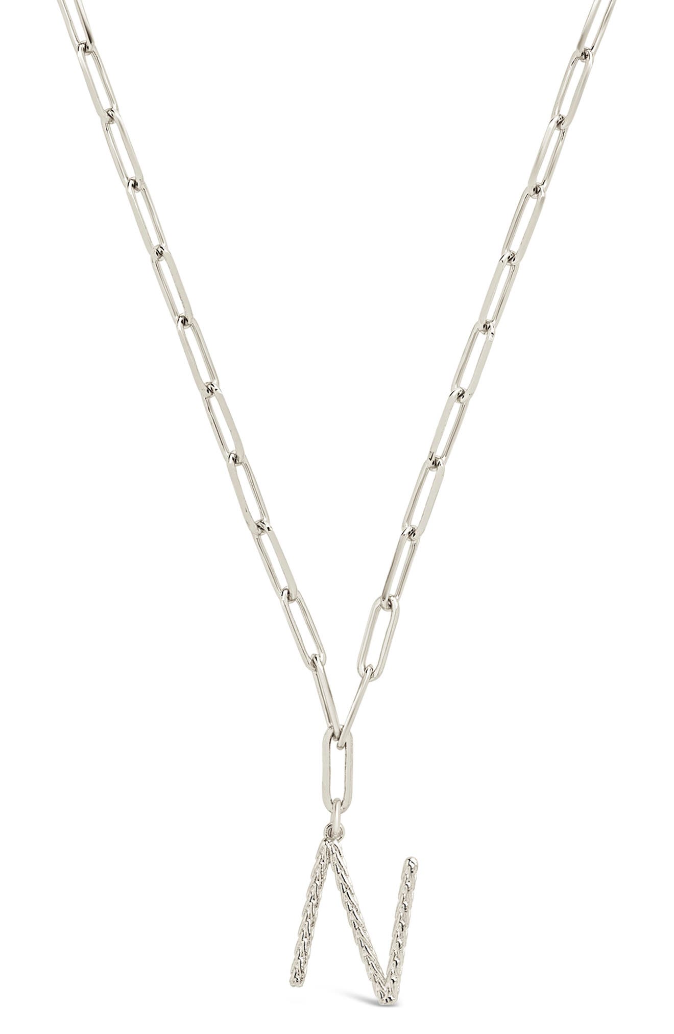 Sterling Forever Braided Initial Pendant Necklace | Nordstromrack