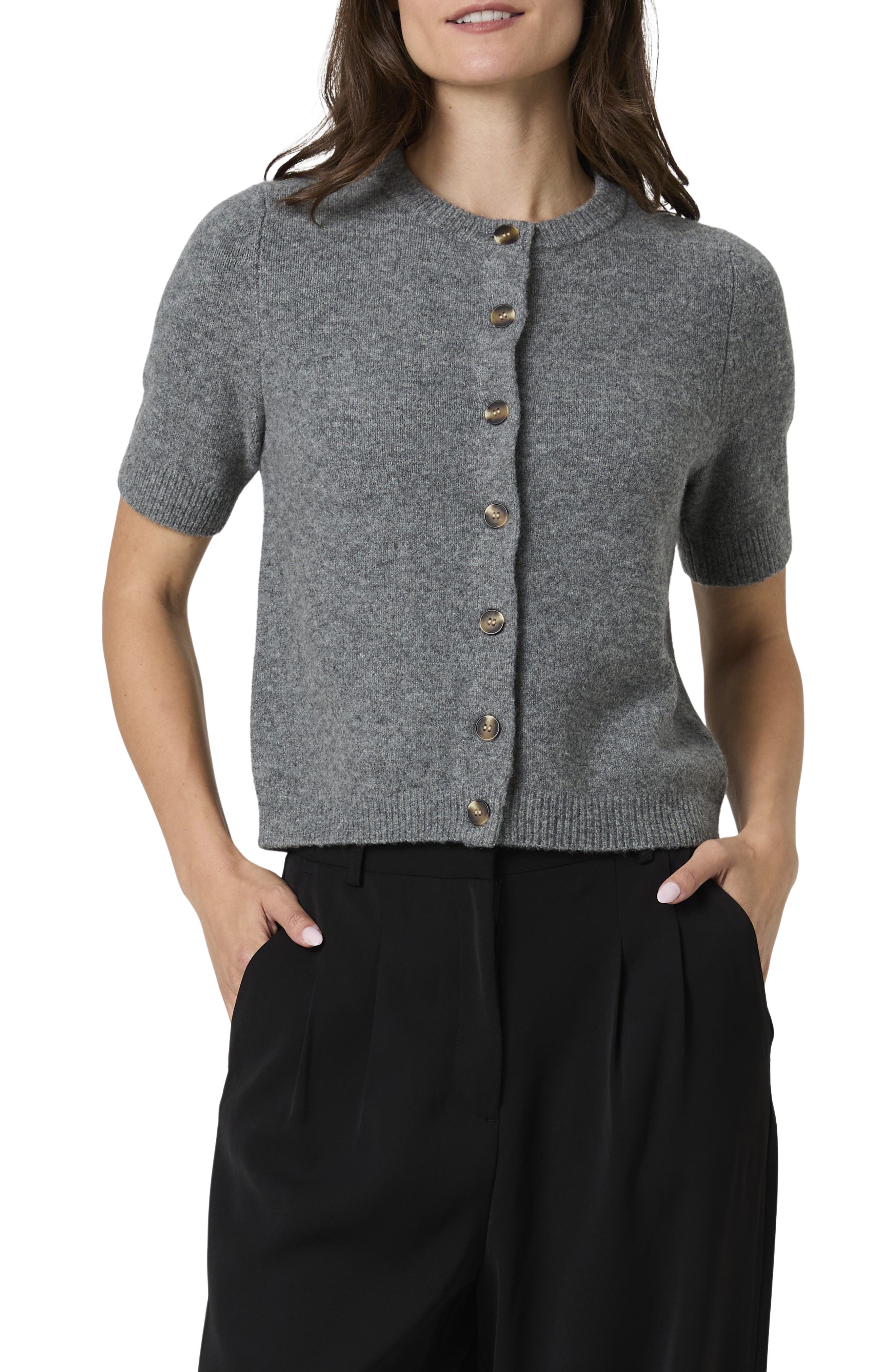 French Connection Short Sleeve Button-Up Cardigan | Nordstromrack