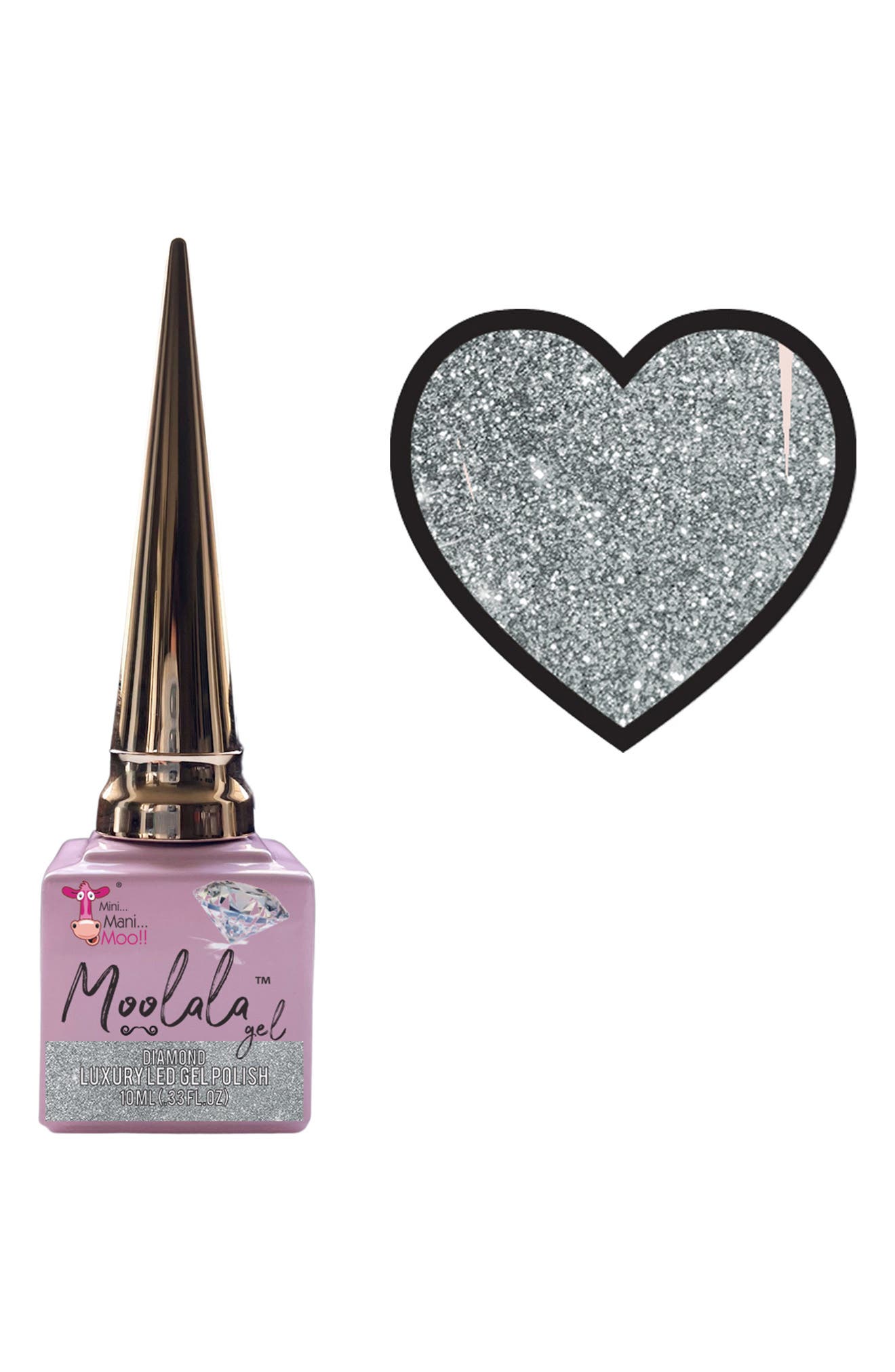 MINI MANI MOO Moolala Diamond Dust Gel Polish - Silver | Nordstromrack