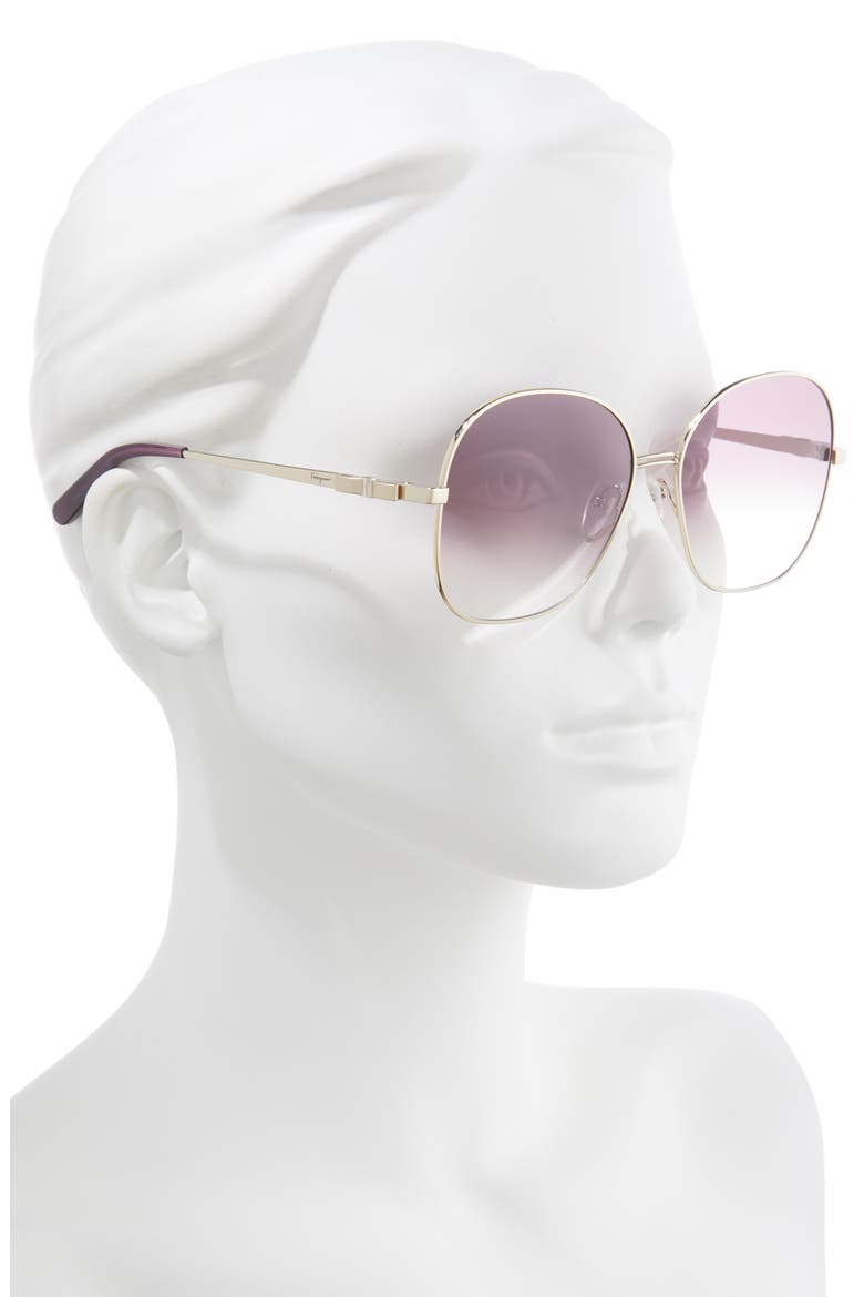 Salvatore Ferragamo 60mm Gradient Round Sunglasses (Women) | Nordstromrack