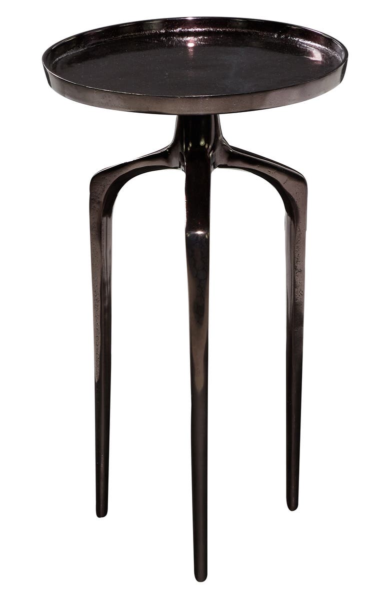 VIVIAN LUNE HOME Black Aluminum Contemporary Accent Table with 3 Tripod ...