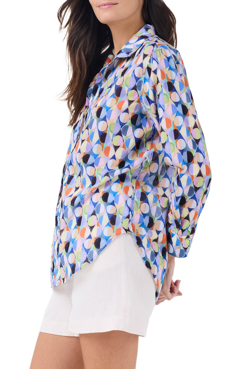 NIC+ZOE Social Circles Relaxed Cotton Button-Up Shirt | Nordstromrack
