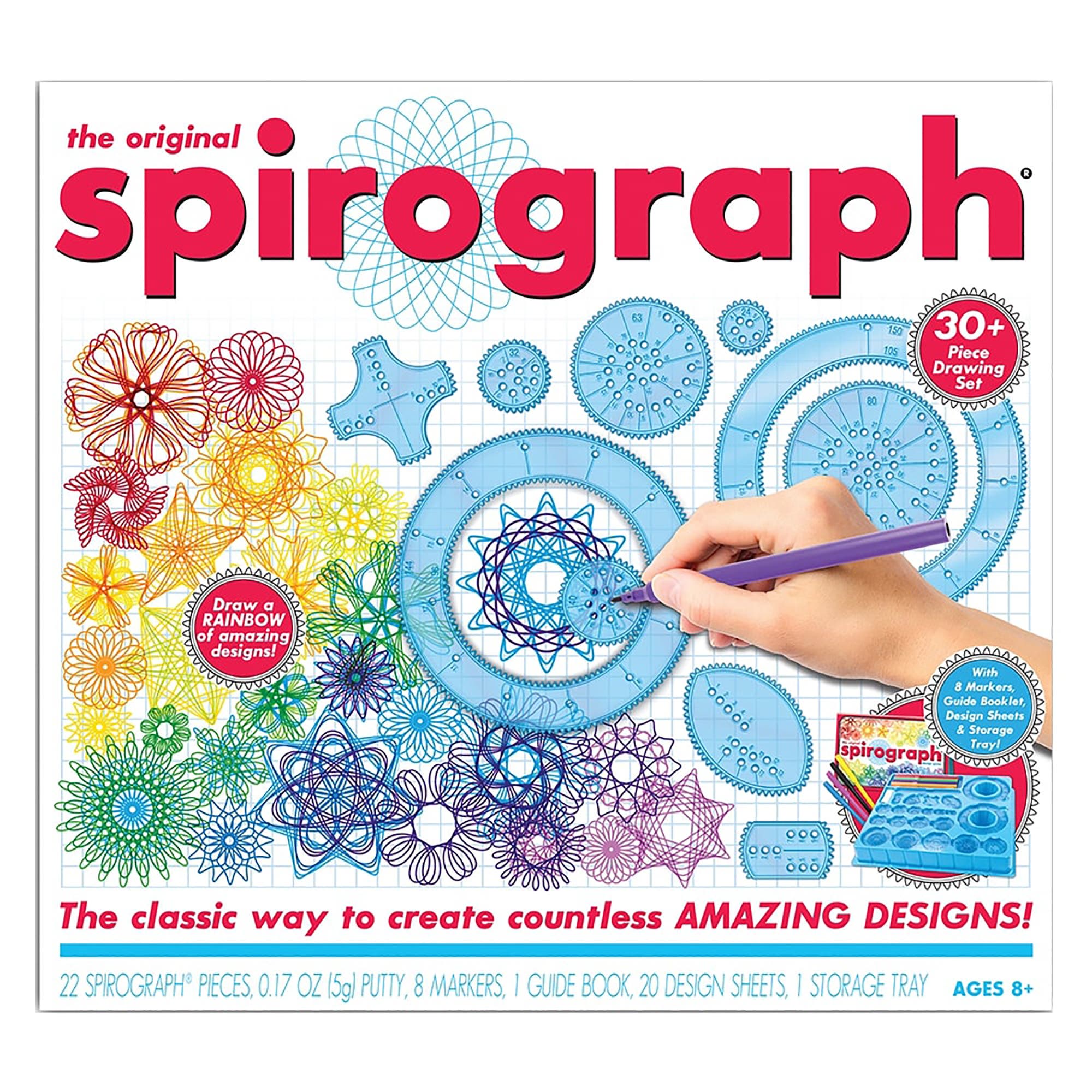 Kahootz The Original Spirograph Drawing Kit w/ Markers & Guide Book ...