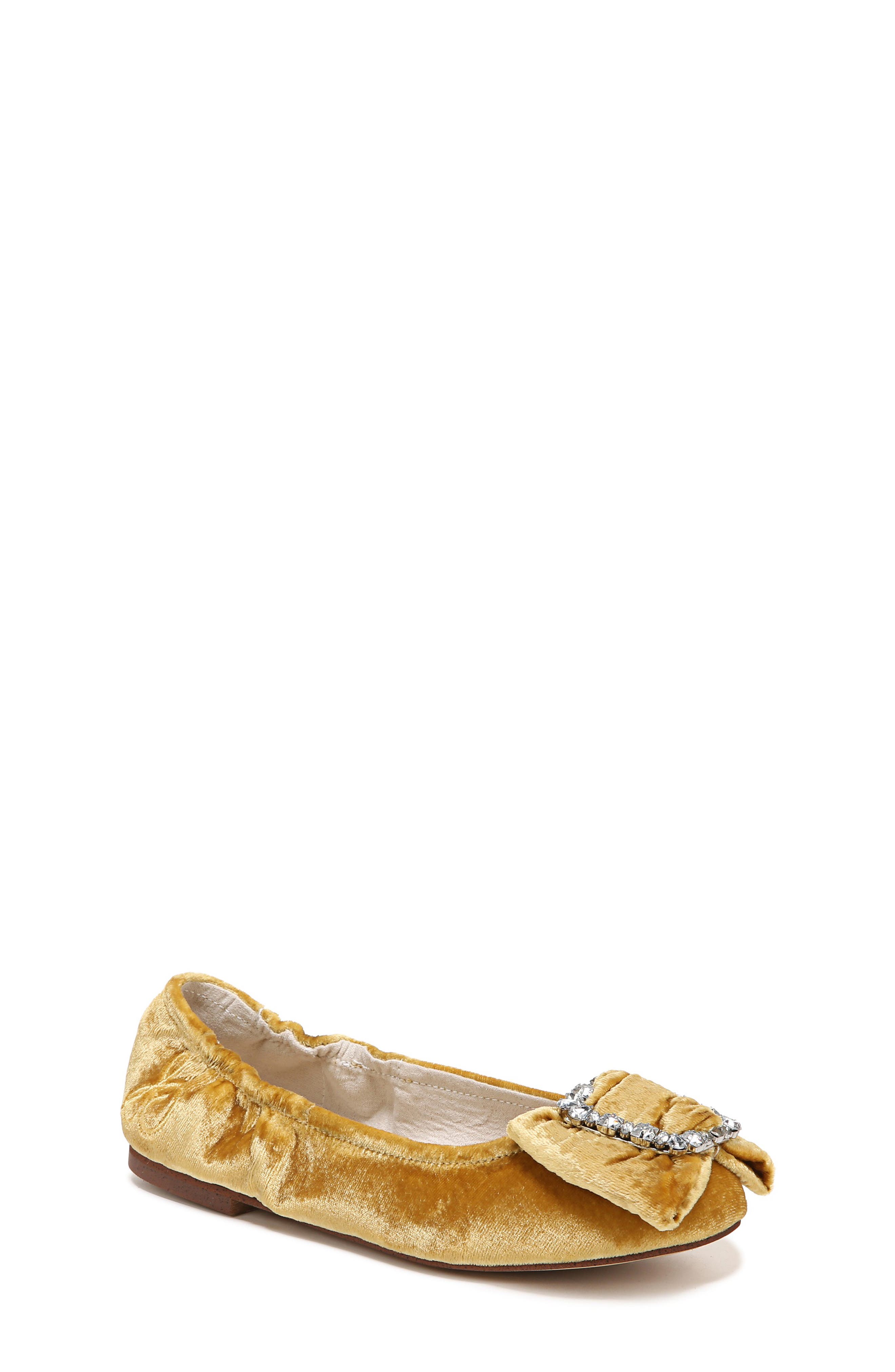 Sam Edelman Kids' Farah Crystal Bow Velvet Flat | Nordstromrack