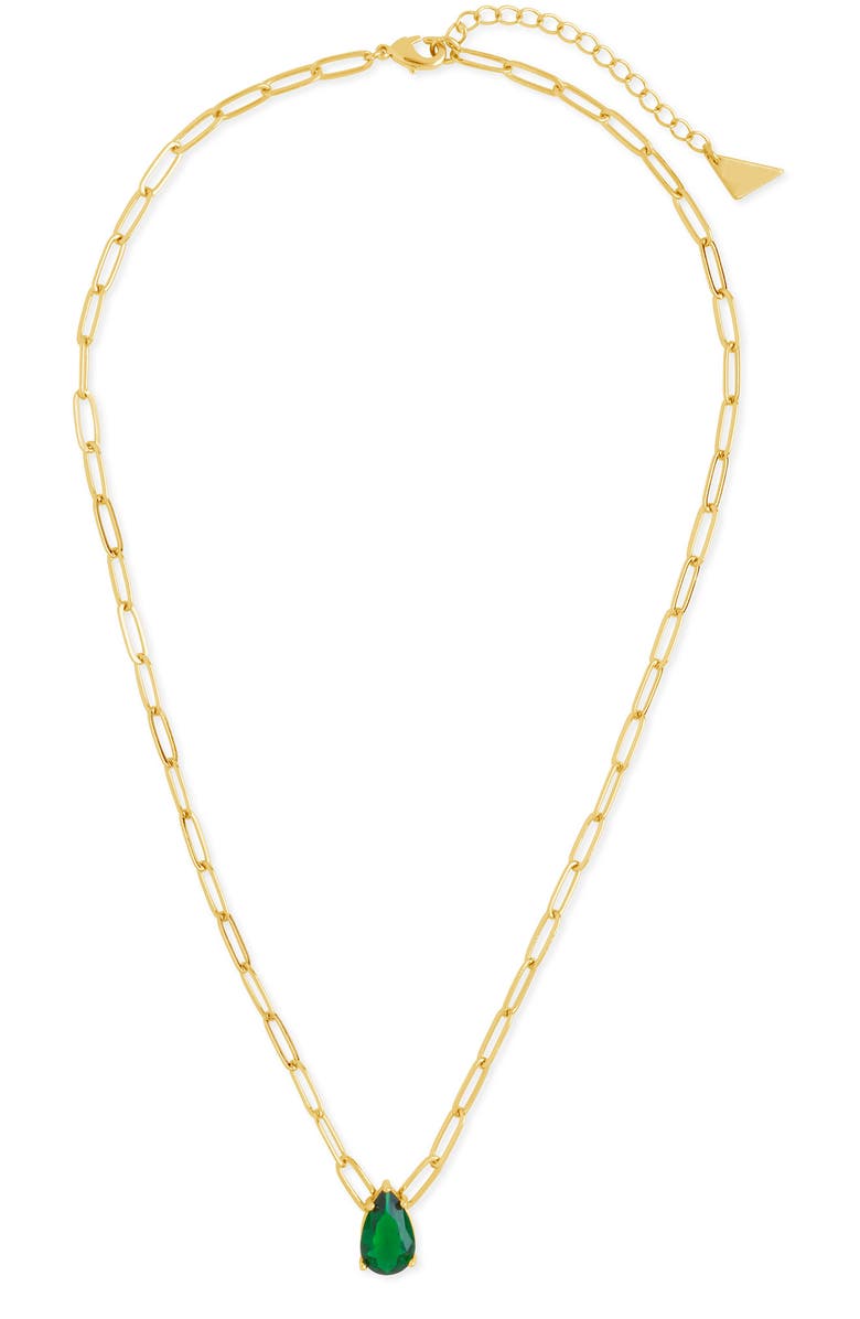 Sterling Forever 14K Yellow Gold Plated Pear-Cut CZ Pendant Necklace ...