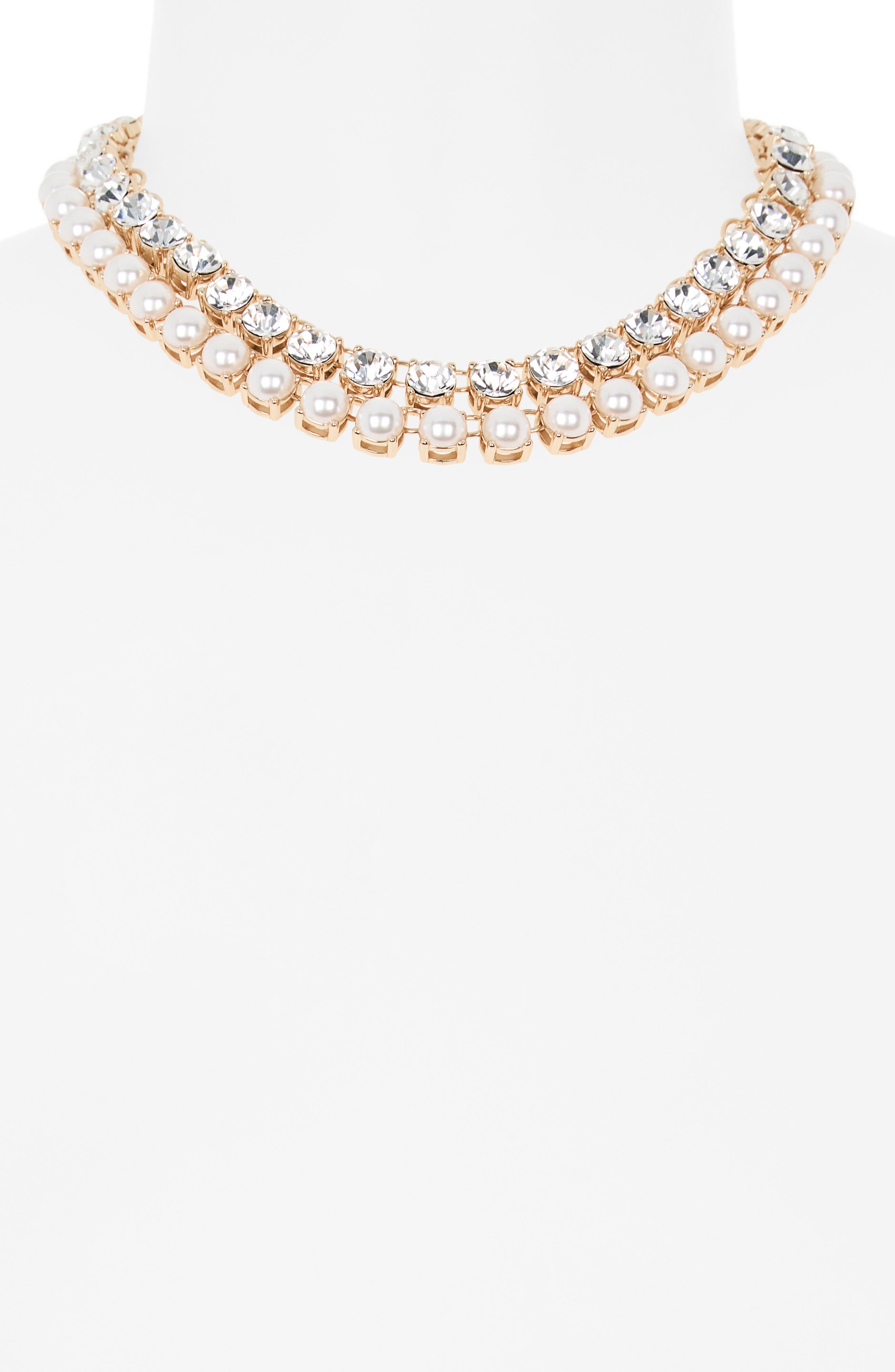 Kenneth Jay Lane Set of 2 Crystal & Faux Pearl Necklaces | Nordstromrack