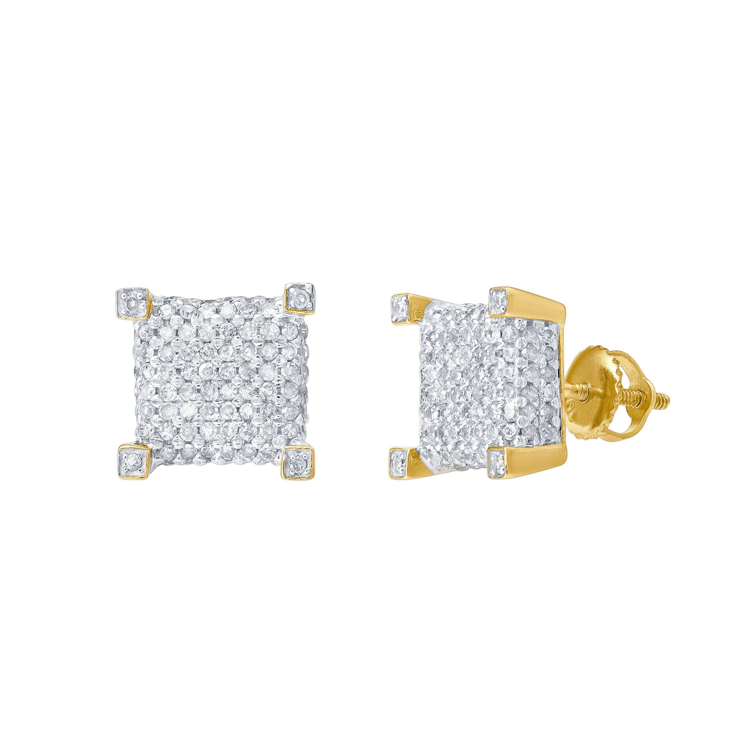 LuvMyJewelry Reverie 10K Gold Diamond Stud Earrings - 0.75 CT | Nordstrom