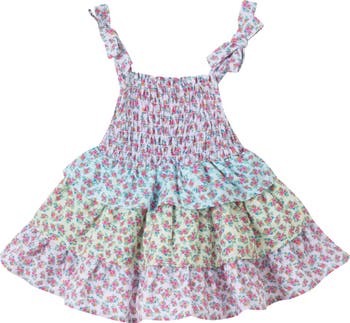 Andy & Evan Floral Cotton Smocked Tiered Dress | Nordstromrack