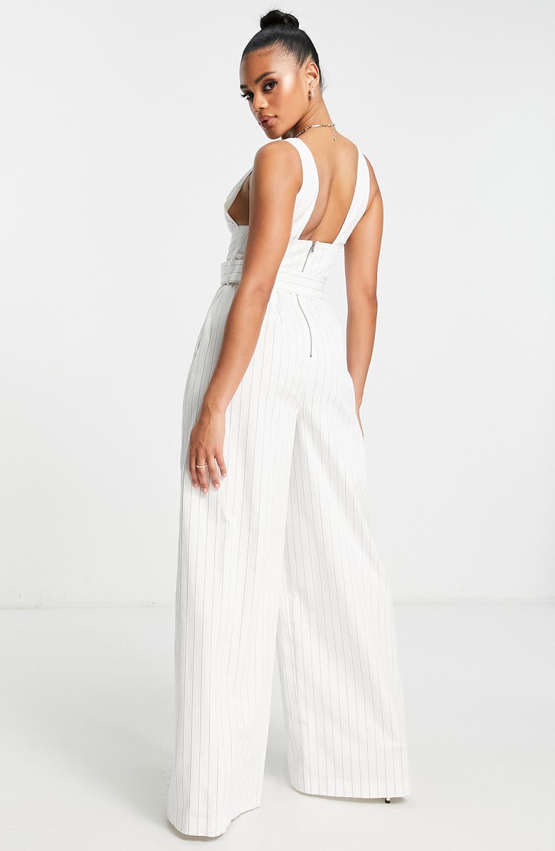 ASOS DESIGN Pinstripe Belted Wide Leg Jumpsuit | Nordstromrack