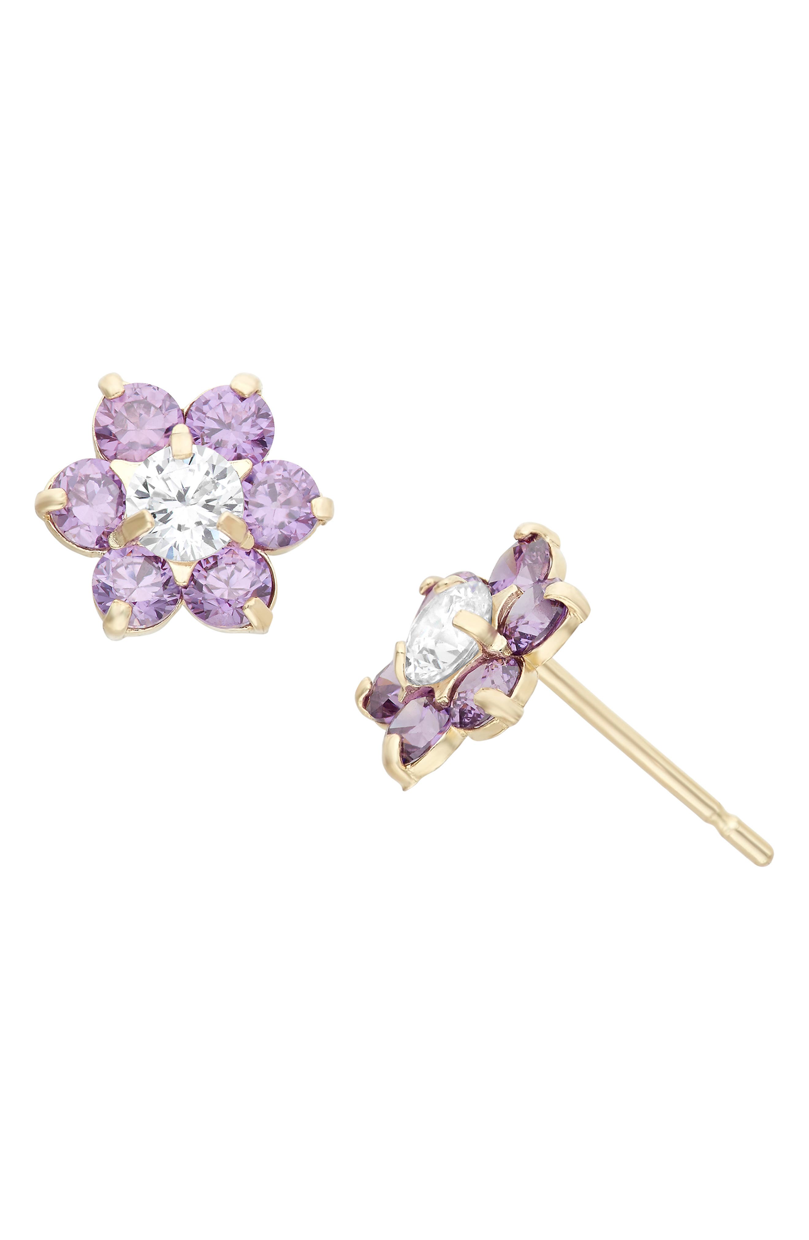 FUZION CREATIONS 14K Gold Plated CZ Stud Earrings | Nordstromrack
