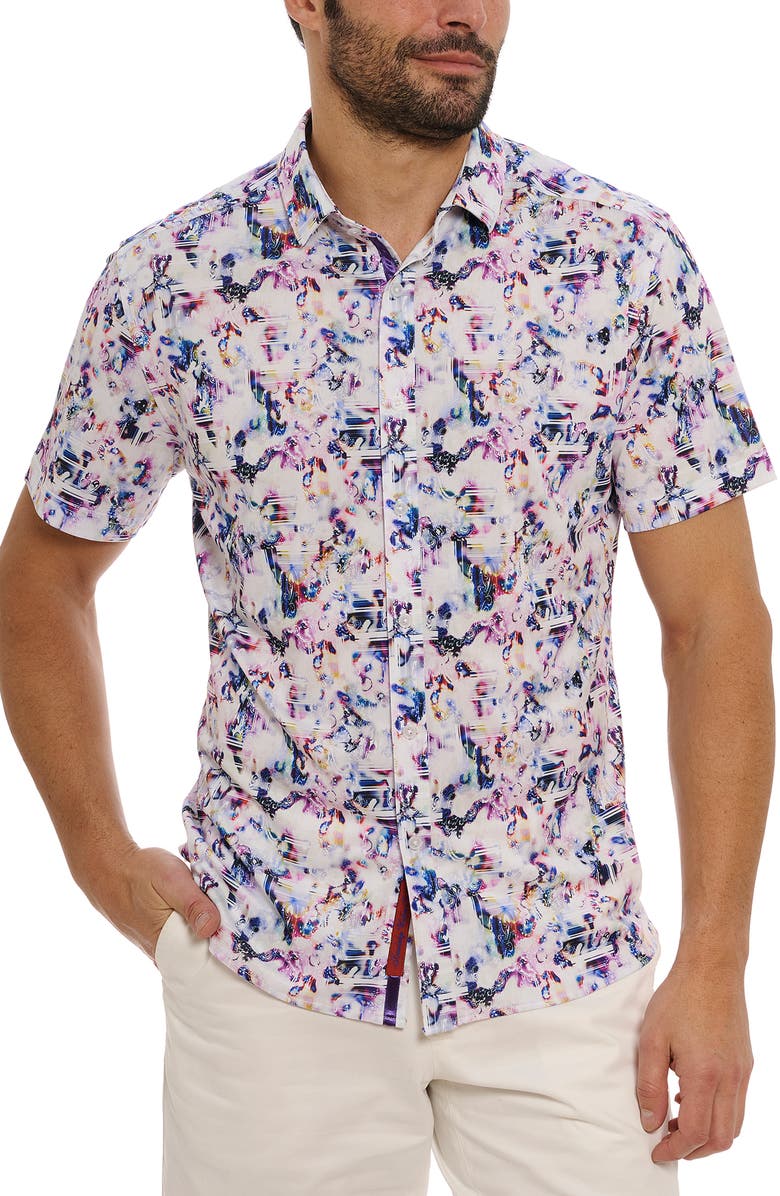 Robert Graham Le Pelosa Short Sleeve Performance Button-Up Shirt ...