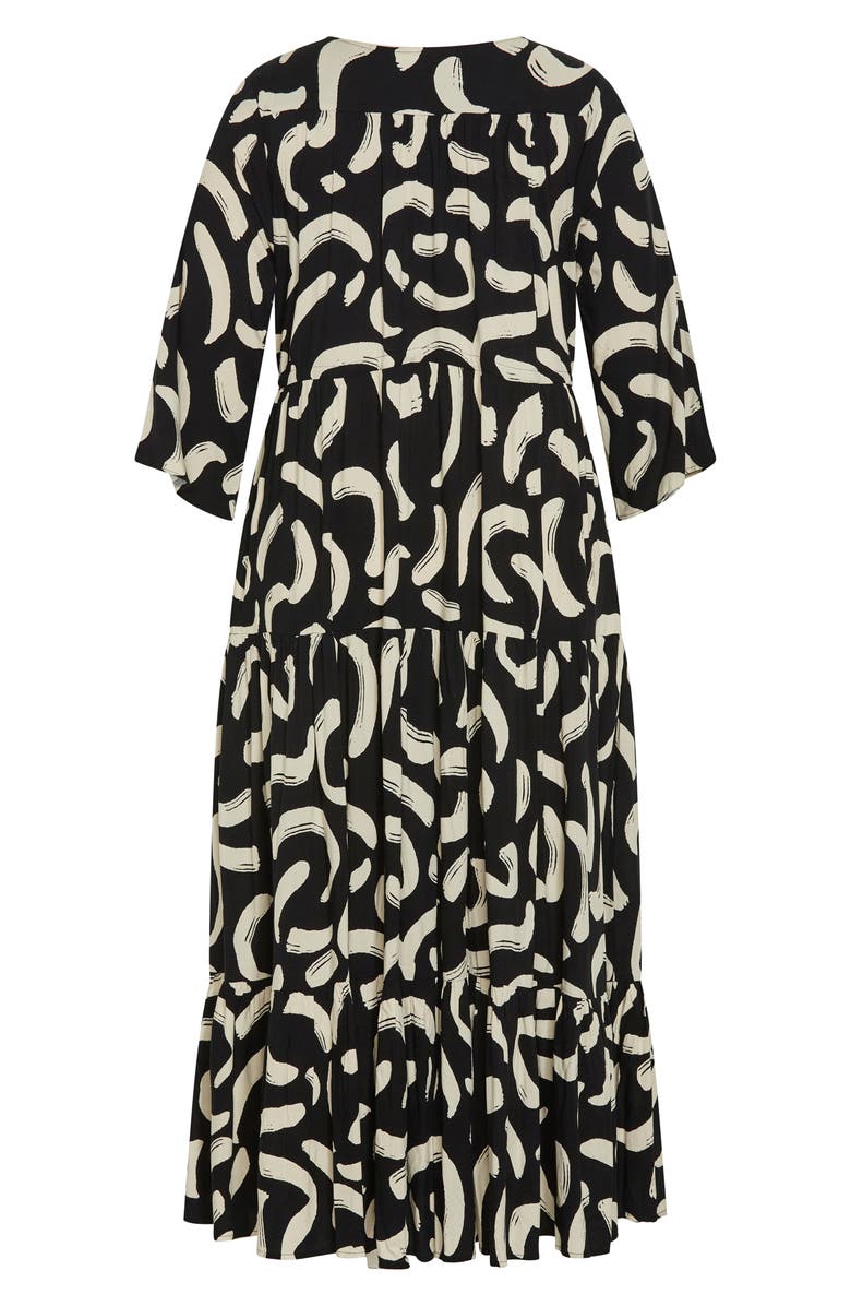 City Chic Endless Sun Floral Tiered Drawstring Waist Maxi Dress ...