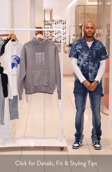 PURPLE BRAND Oversize Drip Logo Heavyweight Fleece Hoodie | Nordstromrack