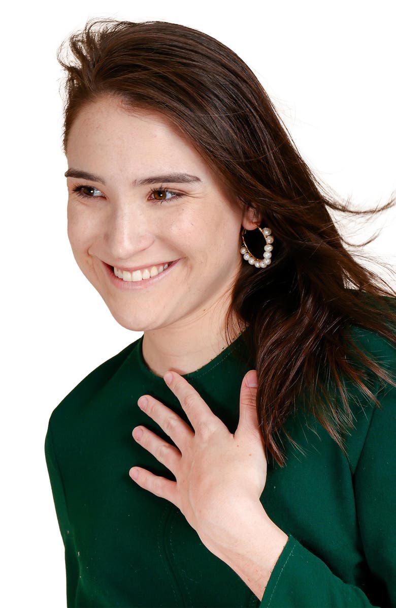 SAACHI Running Water Freshwater Pearl Hoop Earrings | Nordstromrack