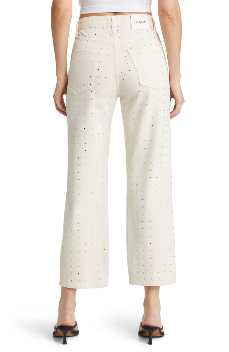 FRAME Le Jane Rhinestone High Waist Crop Wide Leg Jeans | Nordstromrack