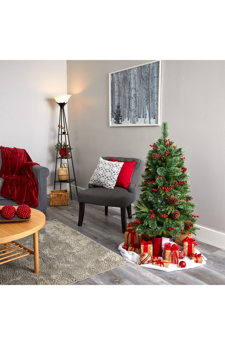 NEARLY NATURAL 4ft. Norway Mixed Pine Artificial Christmas Tree with ...