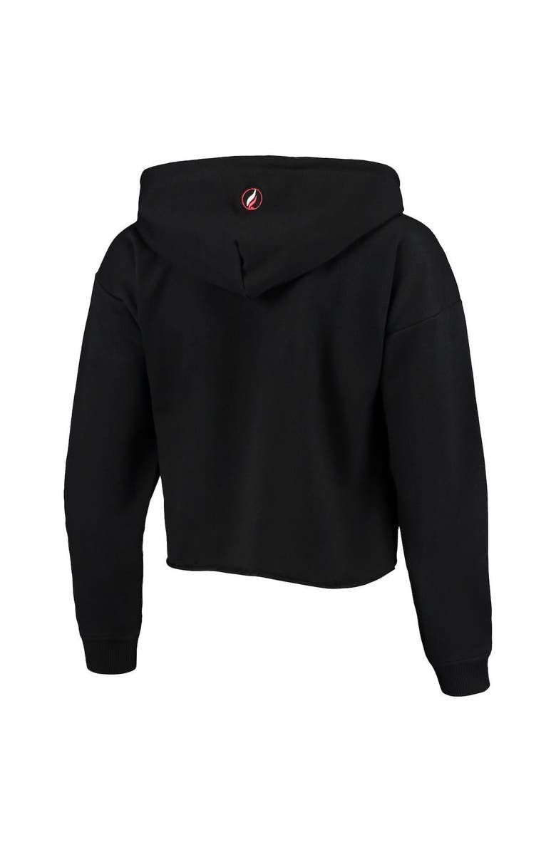 FISLL Women's FISLL Black Toronto Raptors Logo Cropped Pullover Hoodie ...