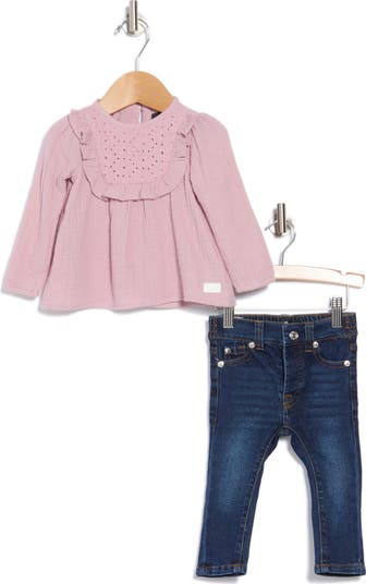 7 For All Mankind Long Sleeve Top & Skinny Leg Jeans Set | Nordstromrack