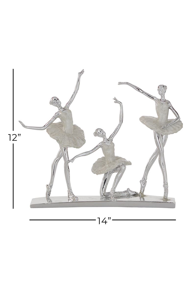 WILLOW ROW Silvertone Polystone Glam Dancer Sculpture | Nordstromrack