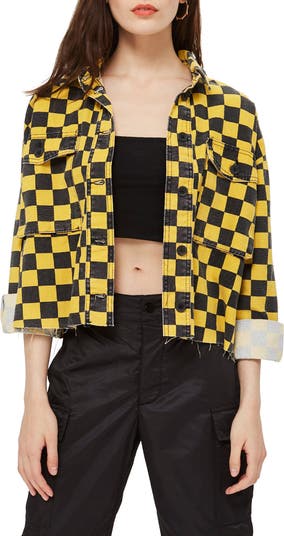 Topshop Yellow Checkerboard Jacket | Nordstrom