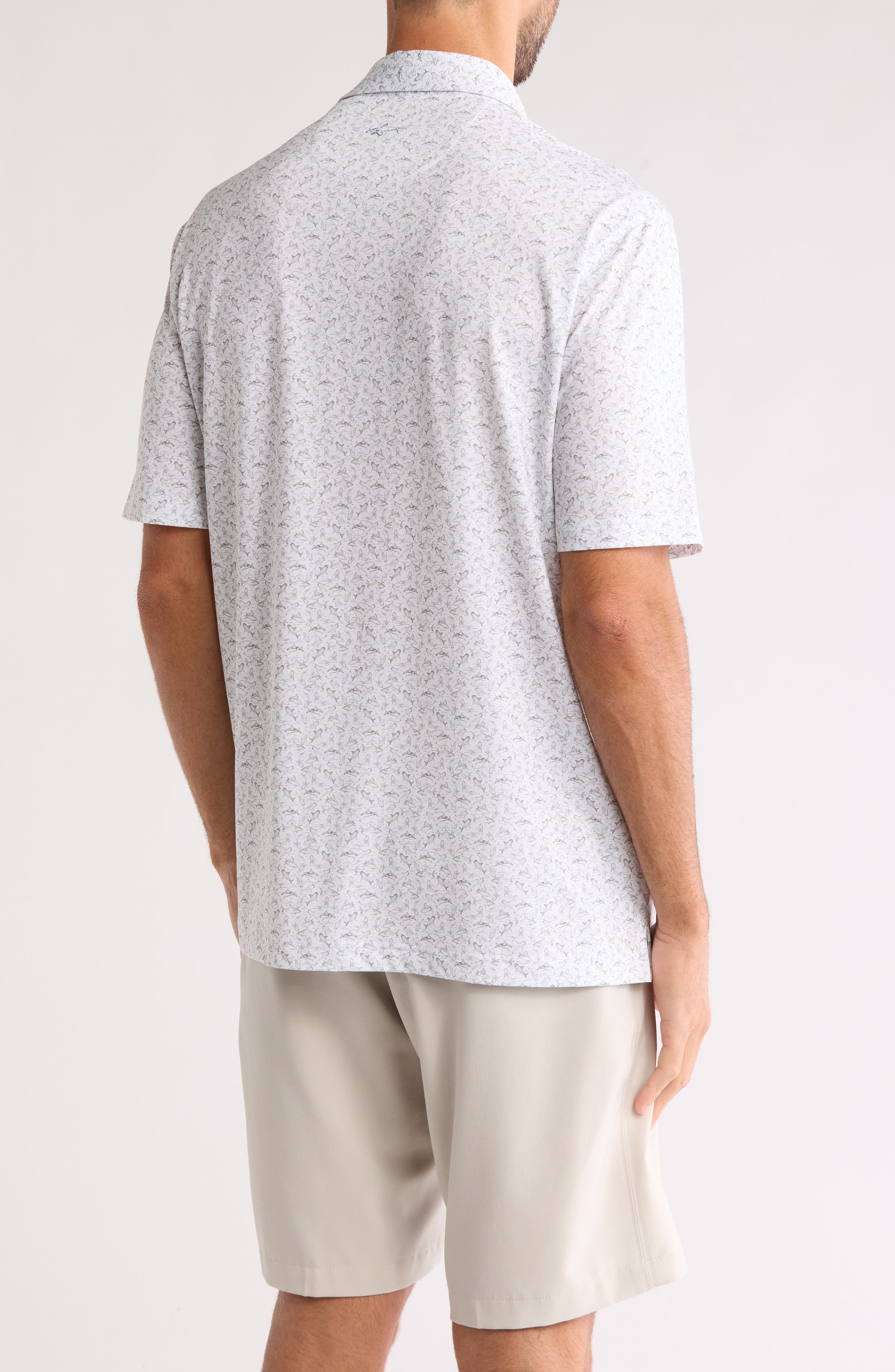 Greg Norman Shark Print Performance Stretch Golf Polo | Nordstromrack