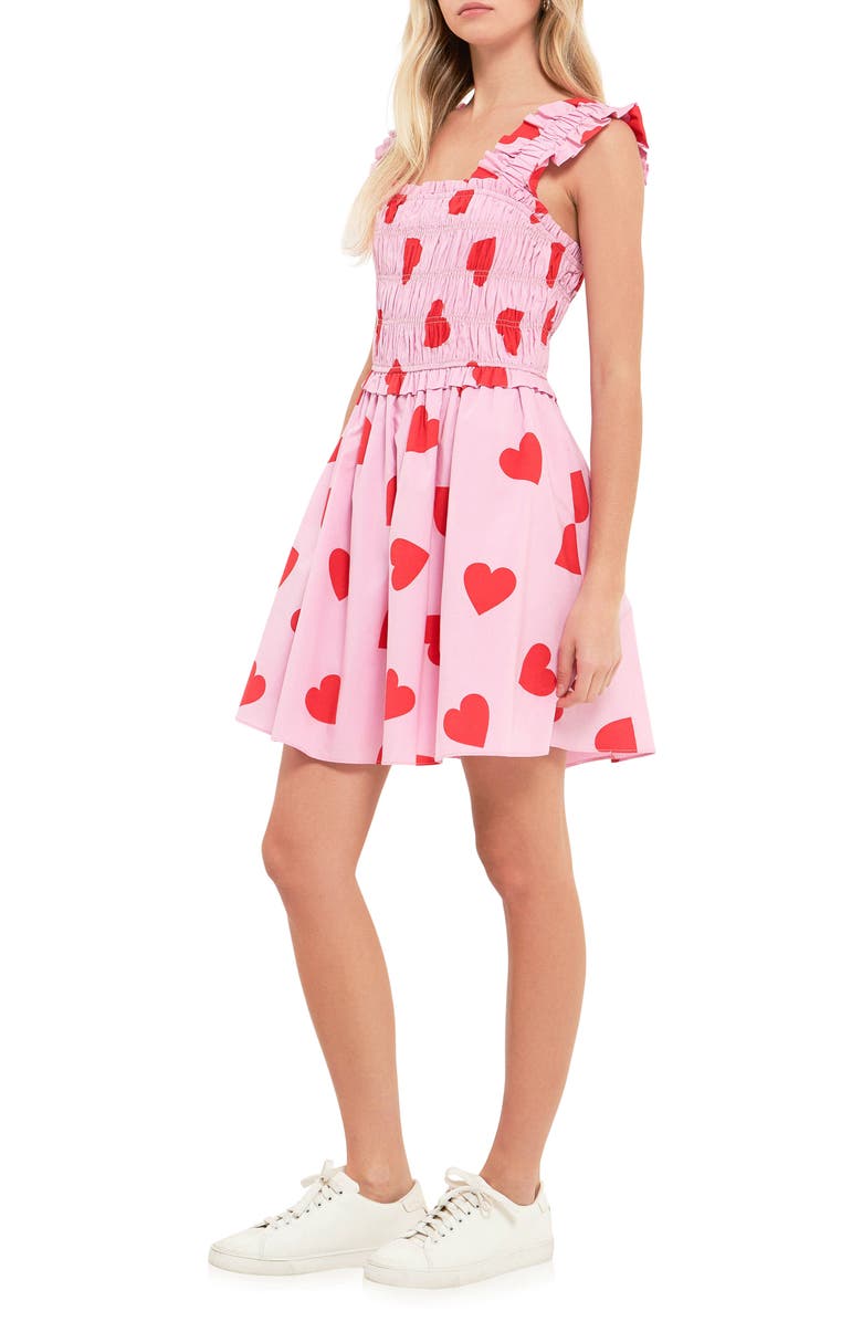 English Factory Heart Shape Shirred Sundress | Nordstromrack