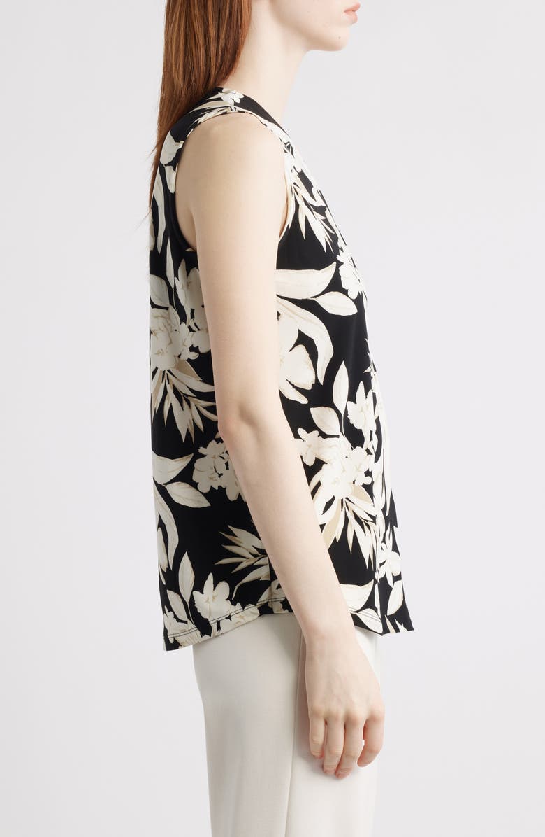 Anne Klein Floral Print Pleat Front Shell | Nordstrom
