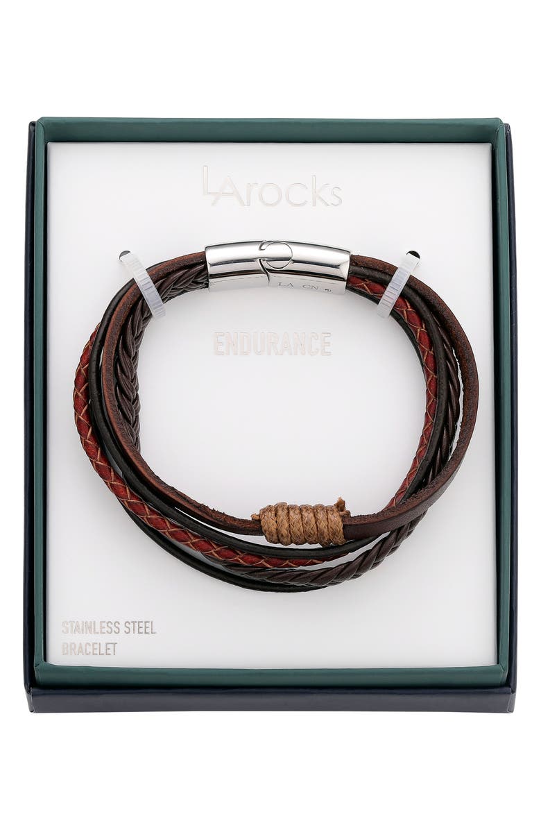 LA ROCKS Tri-Color Leather Layered Bracelet | Nordstromrack