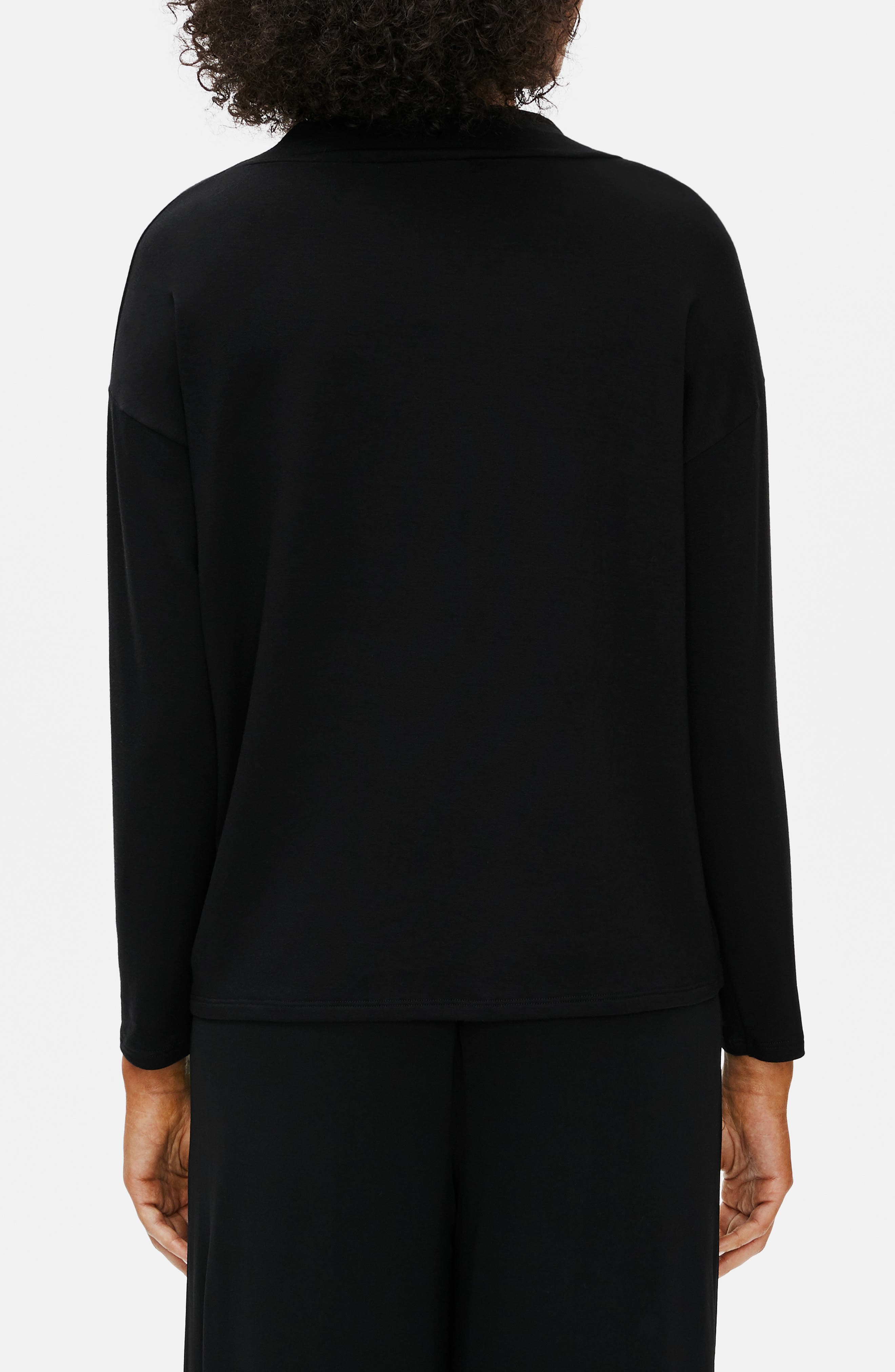 Eileen Fisher Stretch Terry Funnel Neck Box Top | Nordstromrack