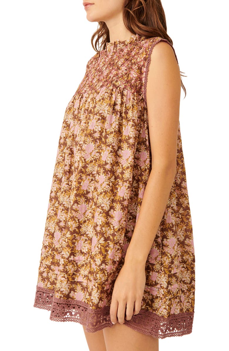 Free People Shea Floral Cotton Blend Babydoll Dress | Nordstromrack