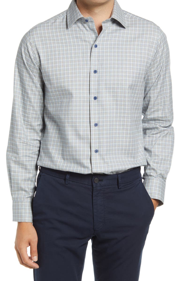 David Donahue Trim Fit Check Dress Shirt | Nordstromrack