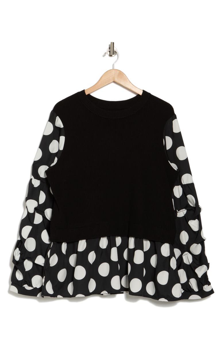 BY DESIGN Alessia Mixed Media Layered Sweater | Nordstromrack